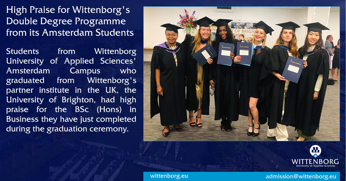 High Praise for Wittenborg's Double Degree Programme from its Amsterdam ...