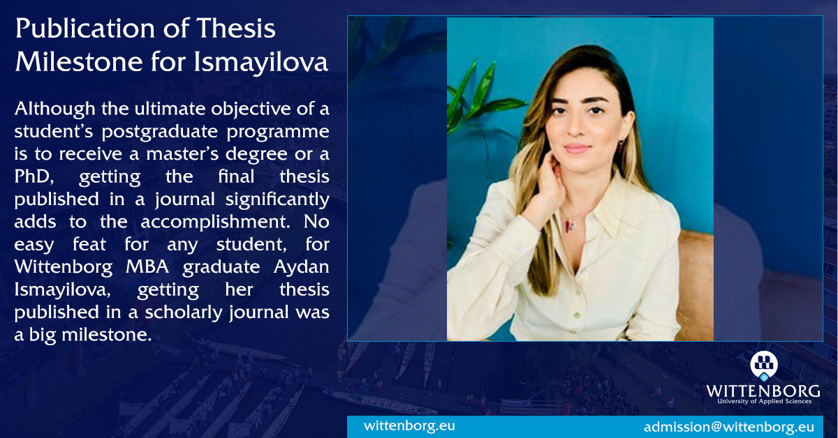 Wittenborg MBA Graduate's Master's Thesis Published in Journal